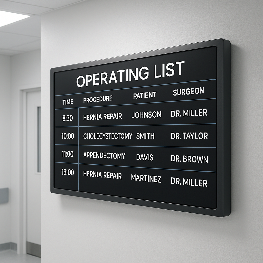 OPERATION LIST BOARD – Meditrees